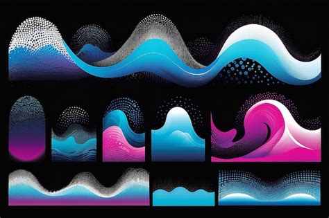 Premium Photo Dotted Halftone Waves Abstract Liquid Shapes Wave Effect Dotted Gradient Texture