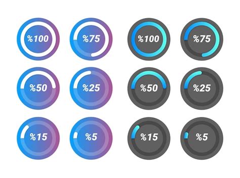 Premium Vector Circular Percentage Diagrams Set Gradient Graphics Design Element Infographics