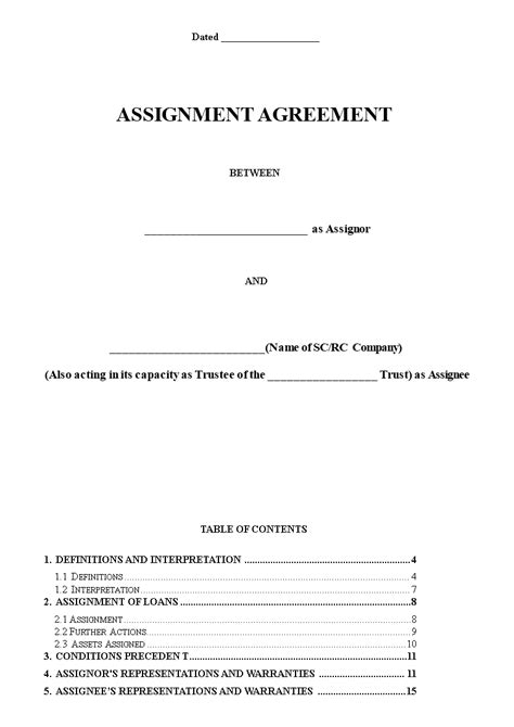 Create A Secure Assignment Agreement With Our Free Template