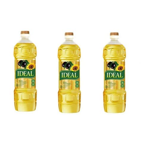 IDEAL Масло подсолнечное с добавлением оливкового масла, 1 л, 3 шт ...
