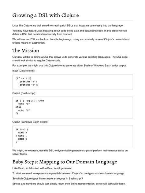 Clojure Guides Growing A Dsl With Clojure Pdf Clojure Class