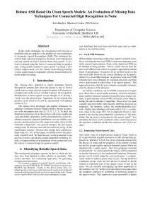 Pdf Robust Asr Based On Clean Speech Models An Evaluation Of Missing Data Techniques For