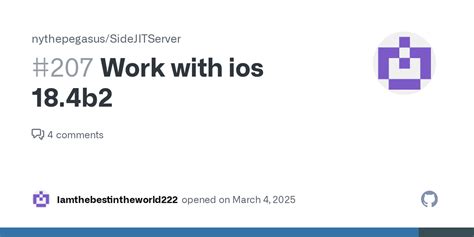 work with ios 18 4b2 · issue 207 · nythepegasus sidejitserver · github