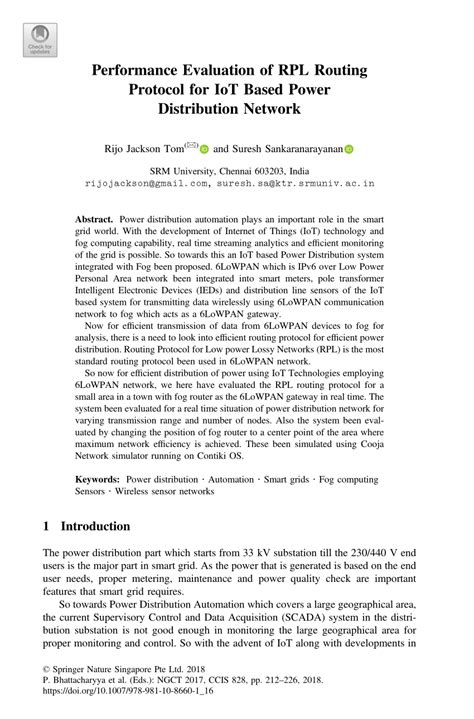 Pdf Performance Evaluation Of Rpl Routing Protocol For Iot Based