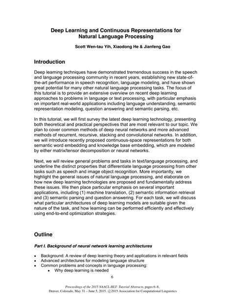 Pdf Deep Learning And Continuous Representations For Natural Language Processing