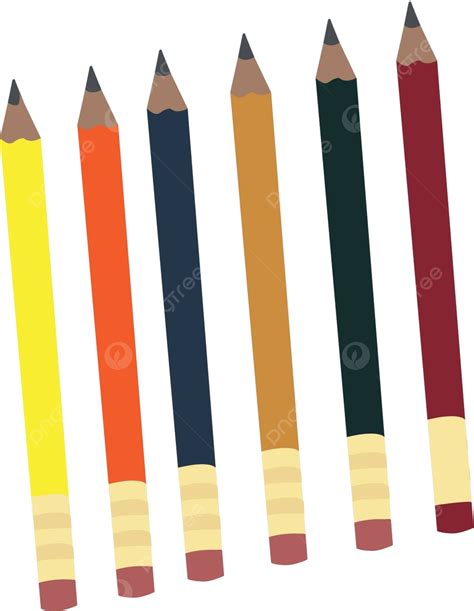 صف من أقلام الرصاص البيضاء المعزولة في الرسم المتجه أزرق ترتيب
