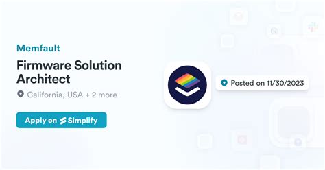 Firmware Solution Architect Memfault Simplify Jobs