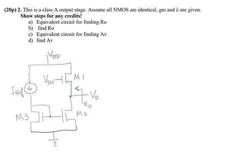 Solved 20p 2 This Is A Class A Output Stage Assume All Chegg Com