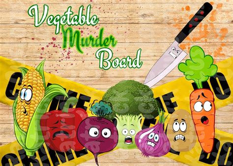 Vegetable Murder Cutting Board Sublimation Pdf And  Etsy