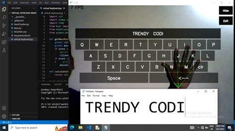 Virtual Keyboard Using Hand Gesture Opencv Python Ai Project Youtube