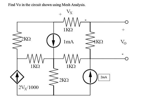 Solved Find Vo In The Circuit Shown Using Mesh Analysis Chegg