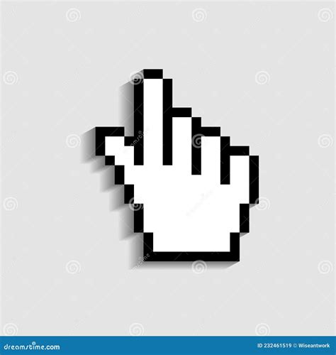 Hand Cursor Icon Finger Pointer Of Mouse Pixel Icon In Form Hand Cursor For Click In Web