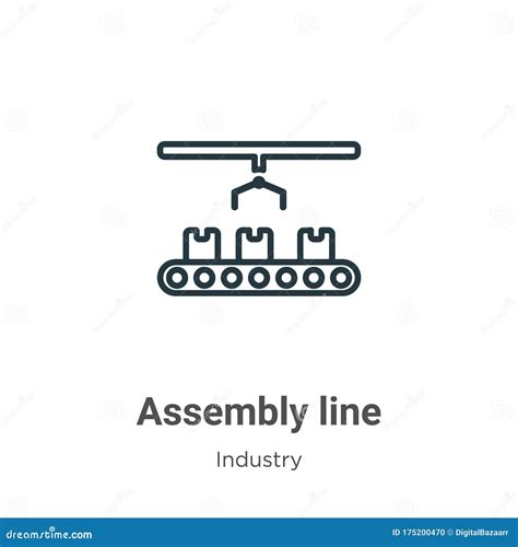 Assembly Line Outline Vector Icon Thin Line Black Assembly Line Icon Flat Vector Simple