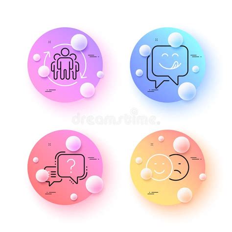 Teamwork Like And Question Mark Minimal Line Icons For Web Application Printing Vector Stock