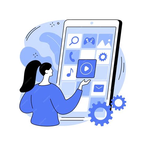 Premium Vector Native Mobile App Abstract Concept Vector Illustration