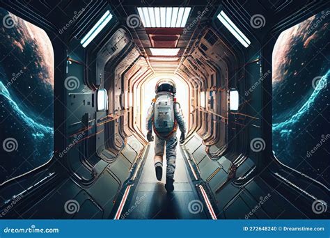 Captain Of Spaceship Gazing Out At Endless Expanse Of The Universe