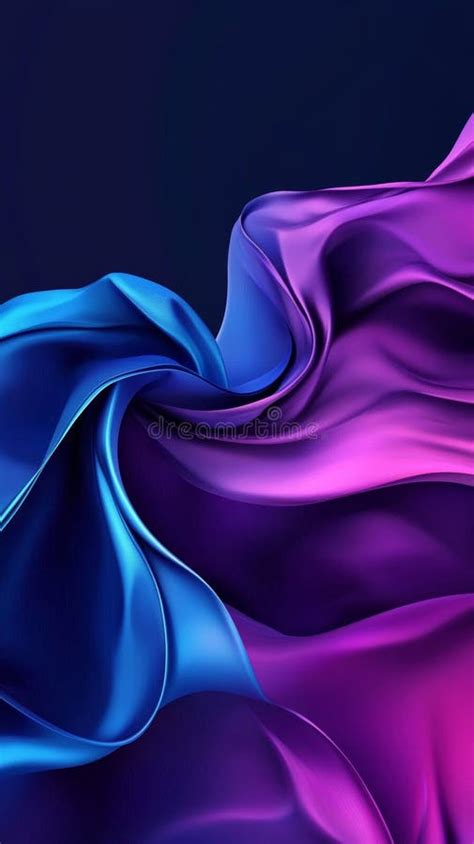 Smooth Luxurious Satin Fabric In Vibrant Shades Of Blue And Purple Flows And Swirls Elegantly