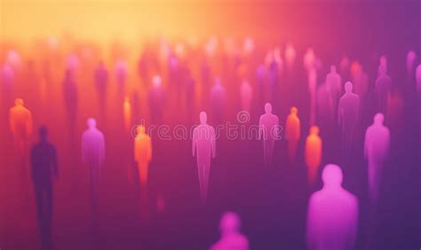 Abstract Representation Of Diverse Silhouettes In Vibrant Gradient Colors Symbolizing Unity And