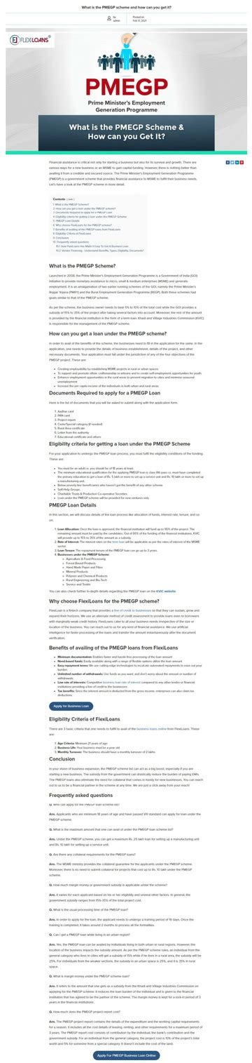 Pmegp Loan Pmegp Scheme Project Guidelines Process Programme Subsidy Free Download