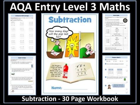Subtraction Powerpoint Lesson And Workbook Aqa Entry Level 3 Maths Teaching Resources