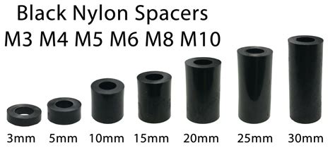 Black Nylon Spacers Plastic Standoff Washers Universal Hardware