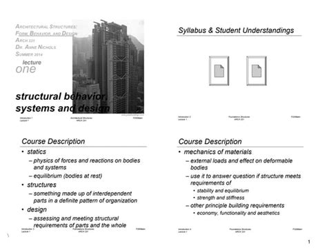 arch 331 lecture 01 architectural structures form behavior and