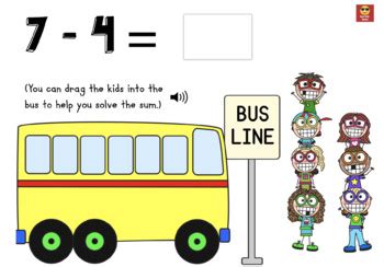 Bus Stop Subtraction BOOM Cards Distance Learning By Denise Hee