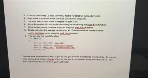Solved Program On Vectors And Structs Write A Program That