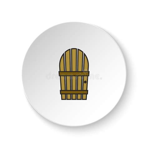 Round Button For Web Icon Wood Door Wooden Icon Button Banner Round Badge Interface For