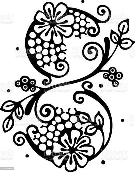 벡터 손으로 그린 그림 장식 양식 분기와 나무 꽃 잎 고립 된 흑백 그래픽 개요 그림 3 월 8 일의 모양에 번호 8 선 그리기 실루엣 0명에 대한 스톡 벡터 아트 및 기타