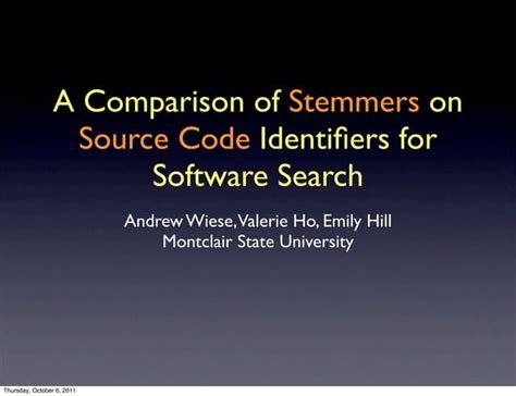 Era A Comparison Of Stemmers On Source Code Identifiers For Software