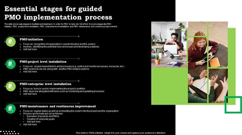 Essential Stages For Guided Pmo Implementation Process Ppt Sample