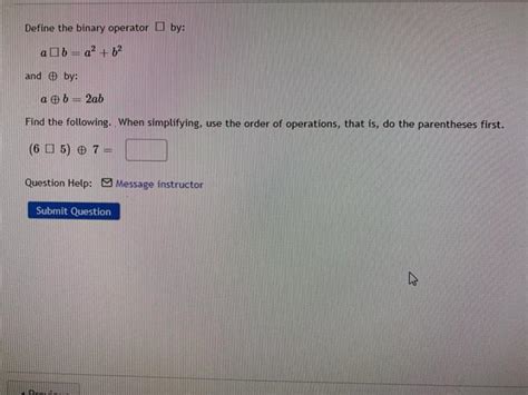 Solved Define The Binary Operator D By арь A B2 And By