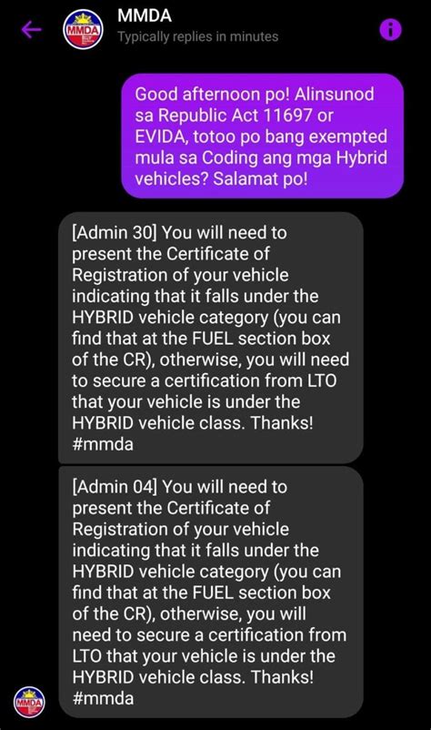 Mmda Coding Exempts All Hybrid Vehicles In Full Compliance With Ra 11697 • Yugaauto Automotive