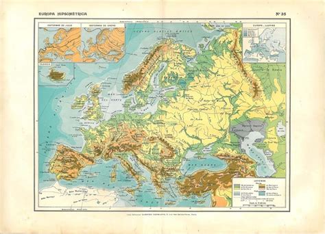 Map Analysis Europe Hypsometric Map