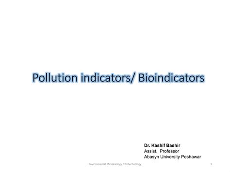 Pollution Indicators Bioindicators Pptx
