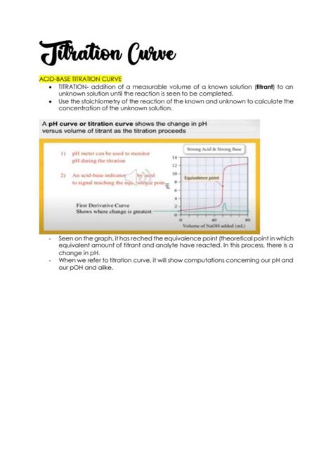 1 Draw A Generic Ph Meter Titration Curve For The Titration Of A