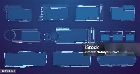 Hud Ui Gui 미래 사용자 인터페이스 화면 요소 세트 비디오 게임을위한 하이테크 화면 공상 과학 컨셉 디자인 콜아웃 타이틀