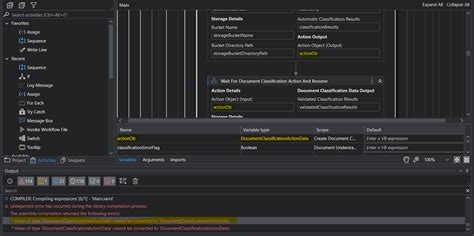 Issue With Create Document Classification Action Activity Action