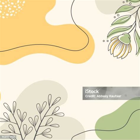 파스텔 색상의 유기적 모양과 손 그리기 선이 있는 추상적인 배경 텍스트 공간이 있는 현대적인 디자인 템플릿입니다 브랜딩 디자인을