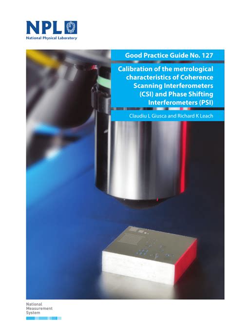 Pdf Calibration Of The Metrological Characteristics Of Coherence Scanning Interferometers Csi