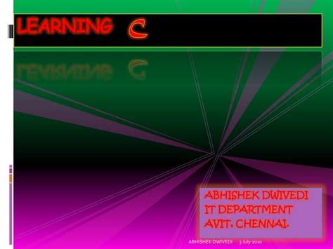 Sailesh Balaji On Linkedin Introduction To C Programming