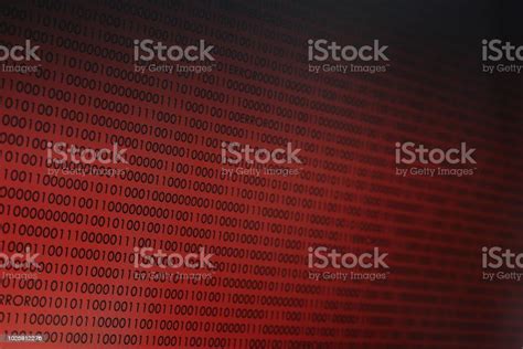 Red Binary Code Computer Technology Background Red Binary Code Computer