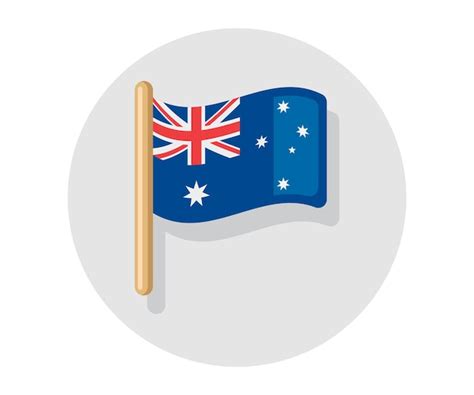 호주의 벡터 국기를 흔들며 프리미엄 벡터