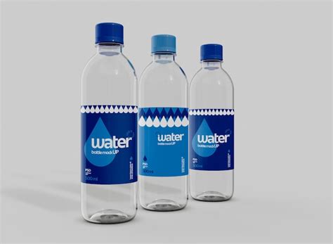 Premium Psd Plastic Water Bottles Mockup