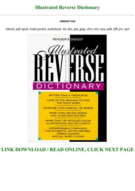 Ebook Illustrated Reverse Dictionary Pre Order