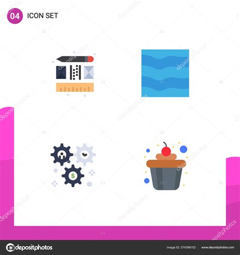 Thematic Vector Flat Icons Editable Symbols Creative Wheel Nature Water