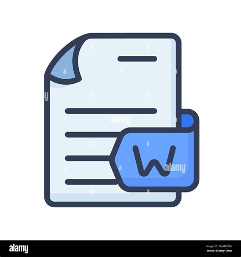Word Document File Paper Docs Format Single Isolated Icon With Filled Line Style Vector