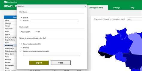Brazil Choropleth Map Excel Template Excel Wonders Amazing Excel