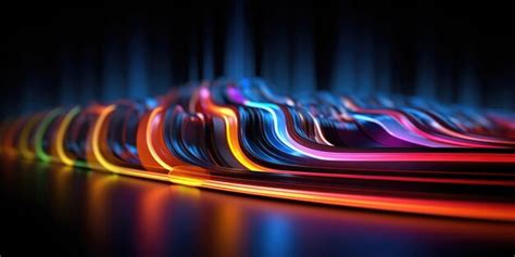 Premium Photo Abstract Colorful Wavy Lines On Black Background